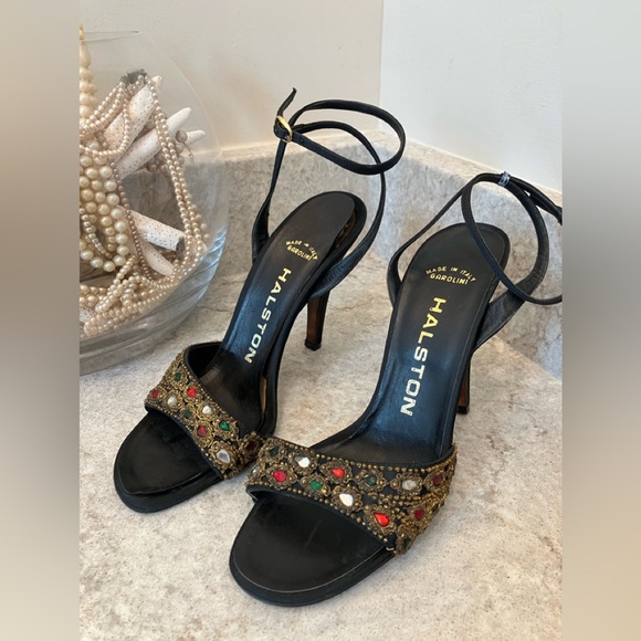 Halston Garolini | Shoes | Vintage Halston Ankle Strap Heels | Poshmark